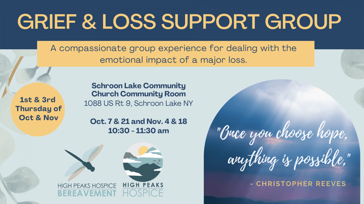 Grief Support Group in Schroon Lake, NY - High Peaks Hospice